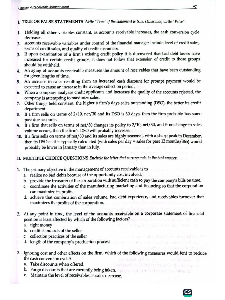 CHAPTER 3.2 (Accounts Receivable Management) - Theories and Problem-Solving | PDF