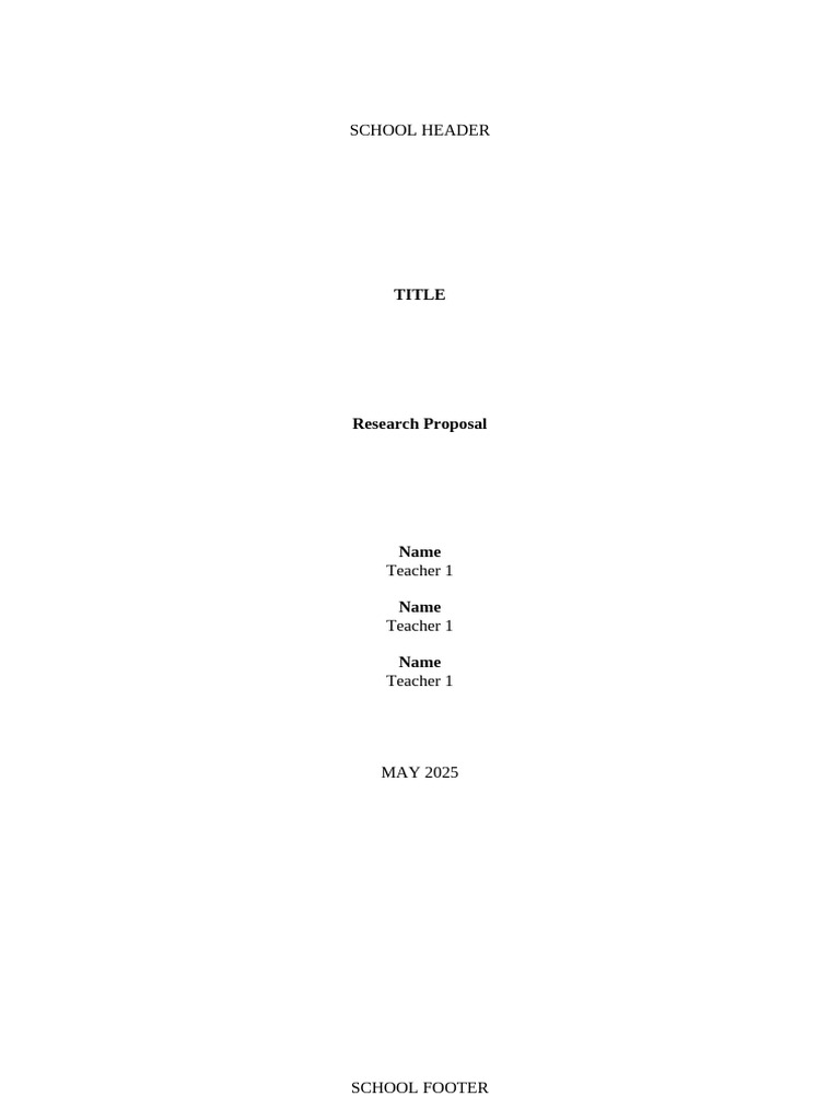 Research Proposal Template and Annexes School | PDF