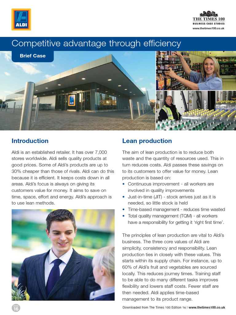 Competitive Advantage Through Efficiency-Brief | PDF | Lean ...
