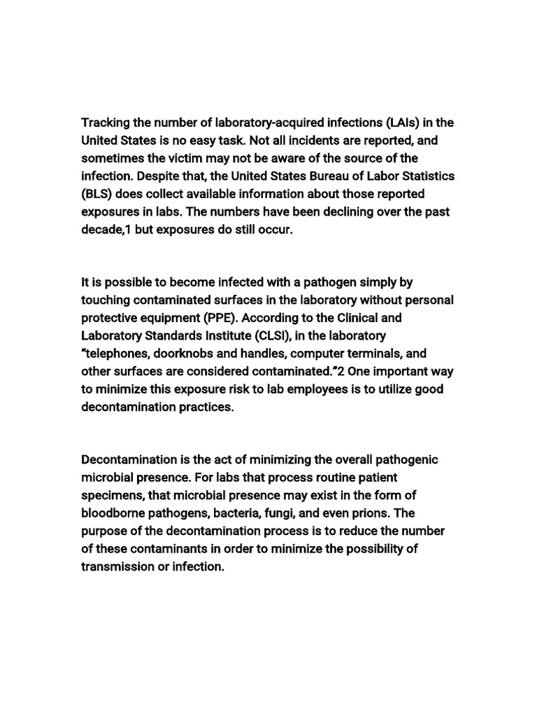 Rotine Decontamination in Lab | PDF | Disinfectant | Bleach