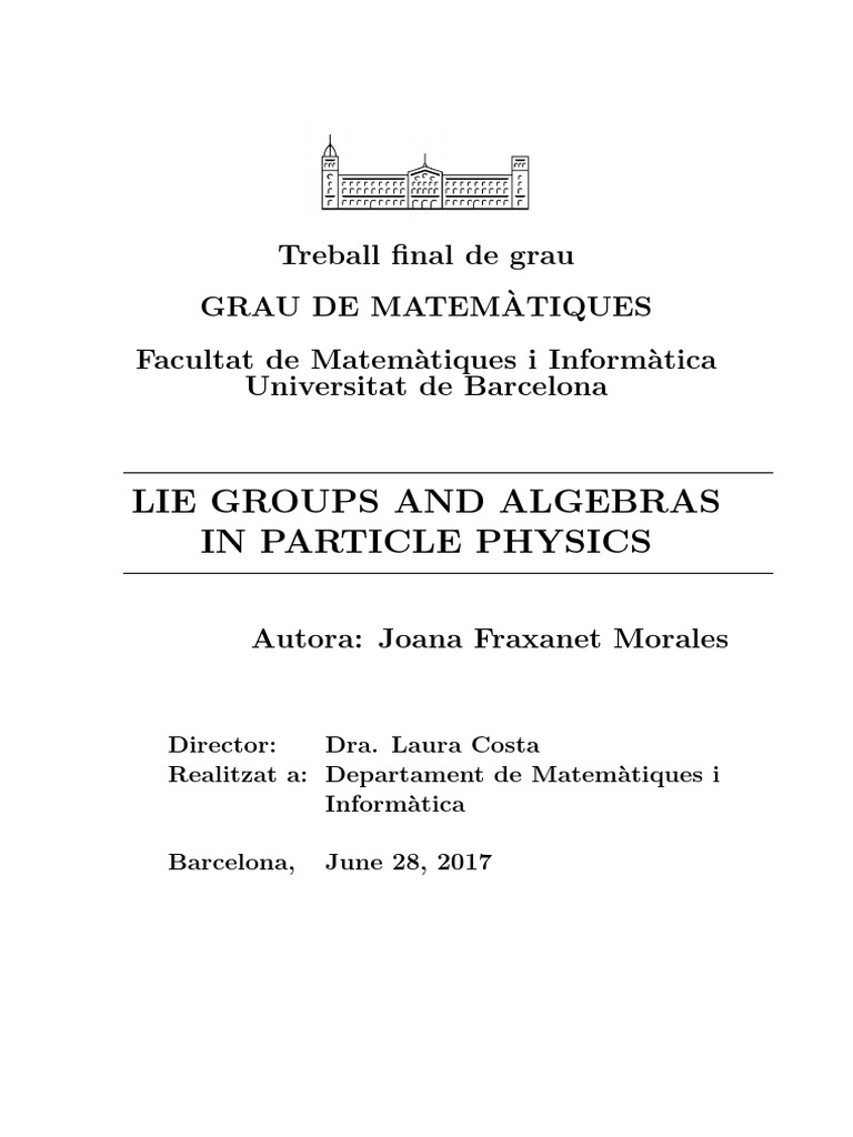 Lie Groups and Algebras | PDF | Lie Groups | Representation Theory