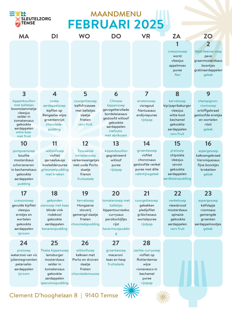 Maandmenu Februari 2025 | PDF