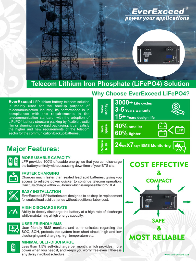 Telecom Lithium Solution V1.0 | PDF | Energy Storage | Galvanic Cells