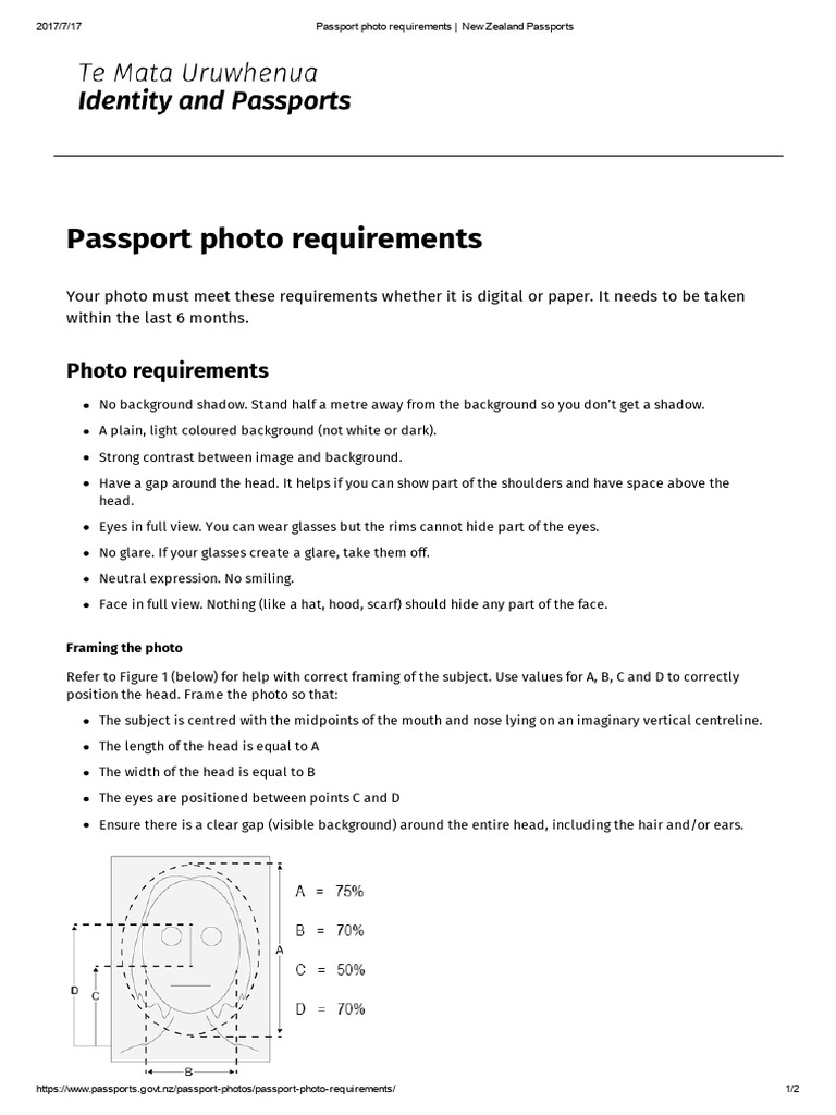Passport Photo Requirements - New Zealand Passports | PDF | Imaging | Vision