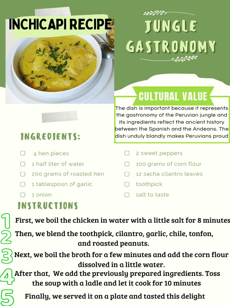 Documento A4 Receta Cocina Coon Foto y Cursiva Verde | PDF