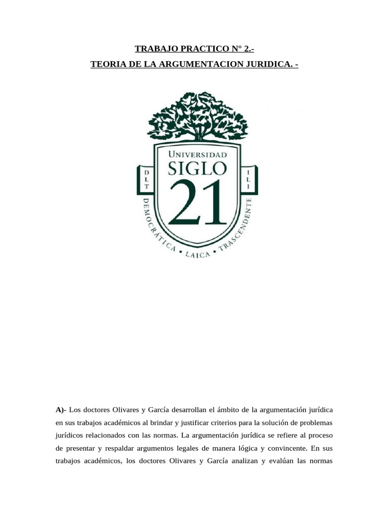 TP2 Teoria de La Argumentacion Juridica | PDF | Juez | Caso de ley