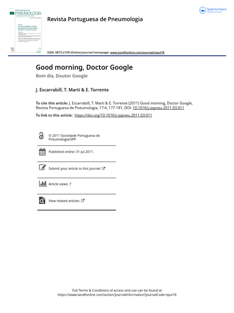 Good Morning Doctor Google | PDF | Internet
