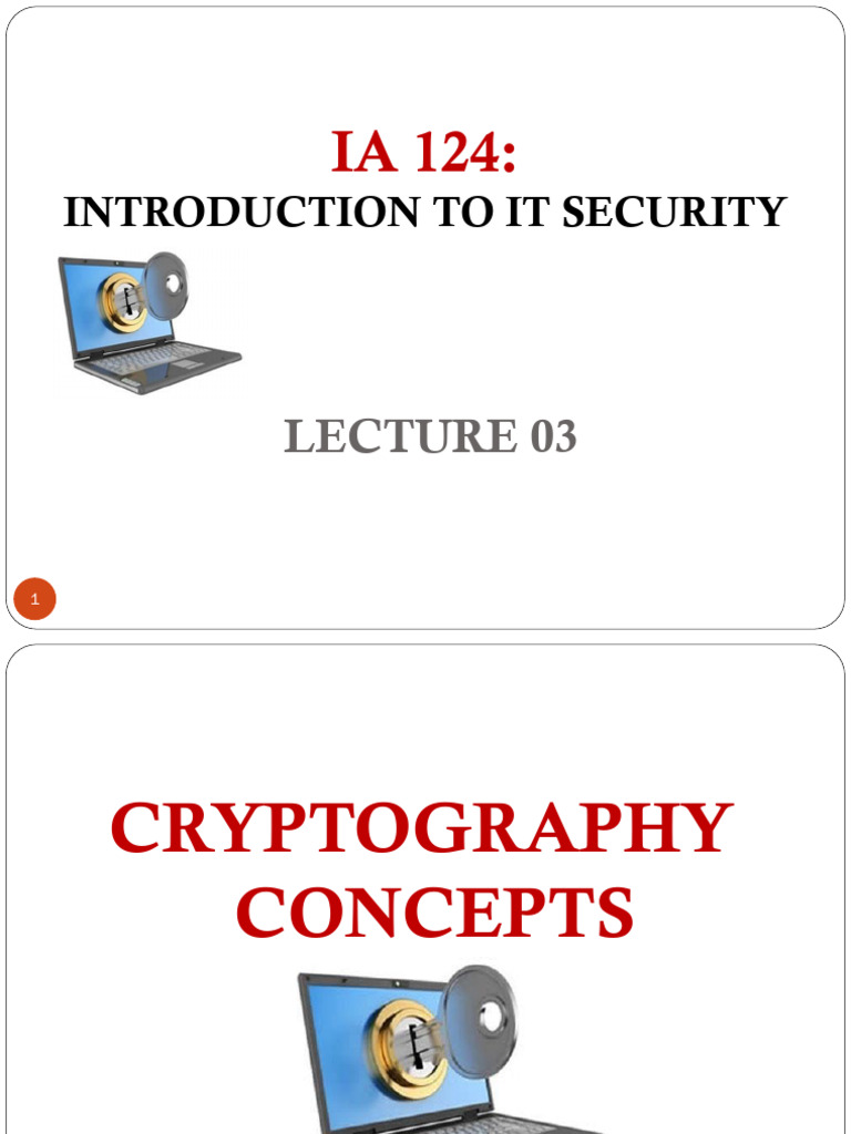 Ia 124 Lecture 3 | PDF | Cryptography | Cryptanalysis