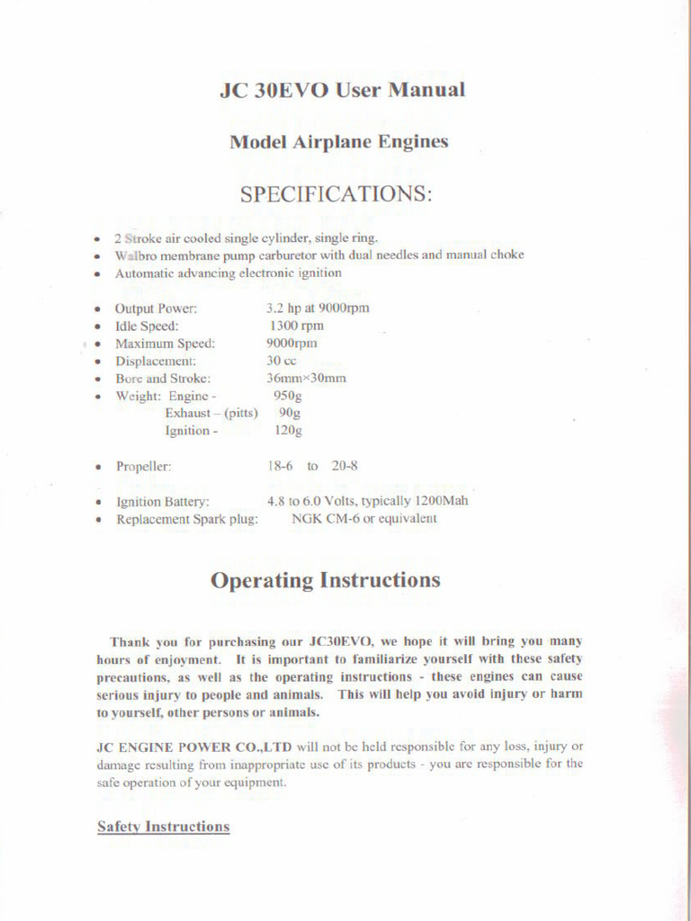 JC 30 Manual | PDF