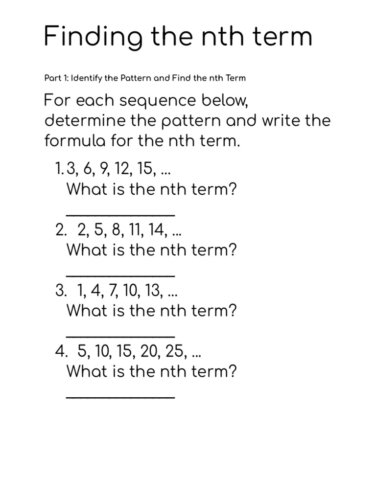 Finding The NTH Term | PDF