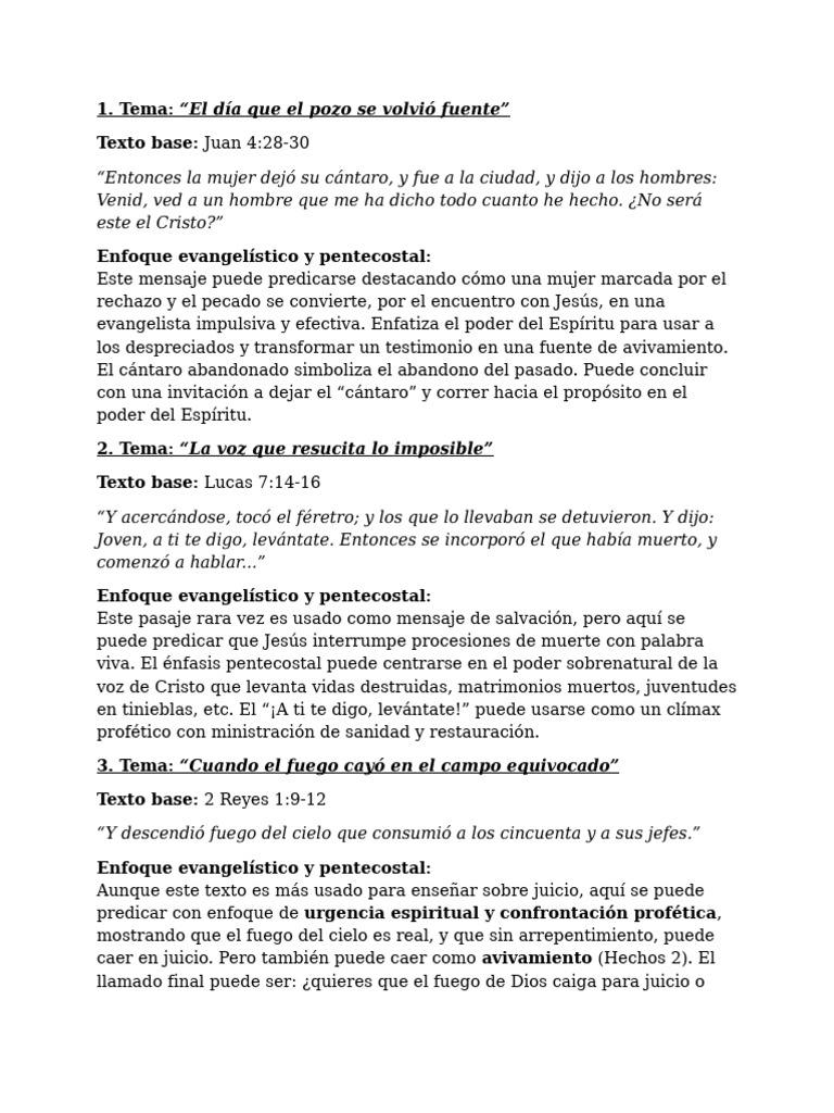 Tres Propuestas de Predicas Evangelisticas | PDF