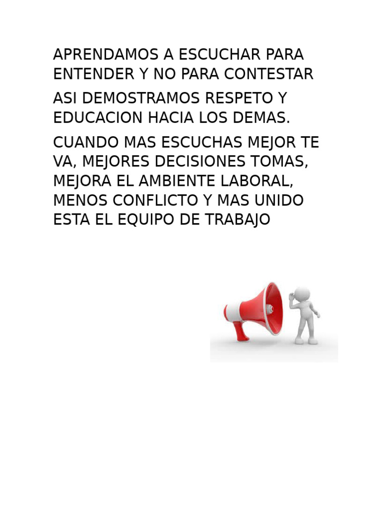 Aprendamos A Escuchar para Entender y No para Contestar | PDF