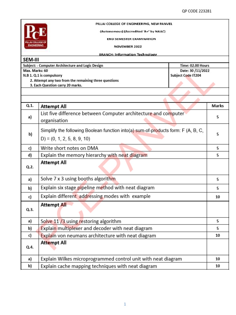CALD For 60 Marks Paper | PDF | Integrated Circuit | Central Processing Unit