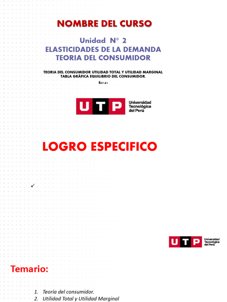 S06 Teoria Del Consumidor | PDF | Utilidad marginal | Utilidad