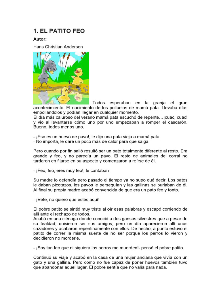 Cuentos infantiles: Patito, Conejito y Bruja | PDF | Caperucita Roja ...
