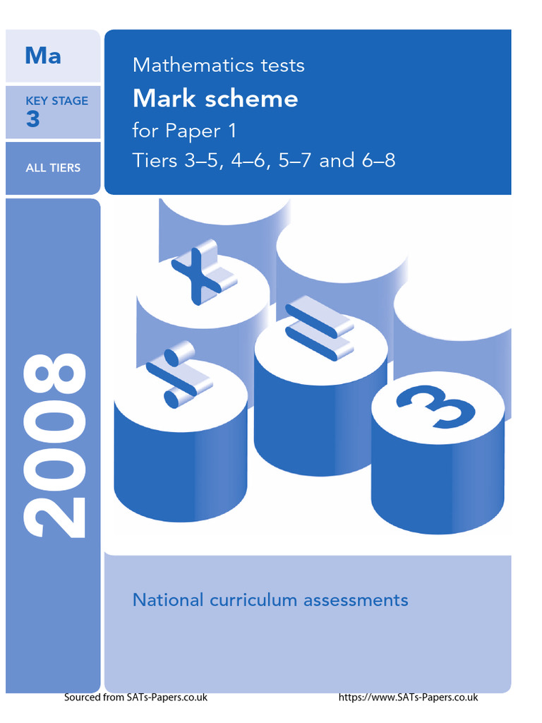 2008 Marking Scheme Paper 1 | PDF | Mathematics | Arithmetic