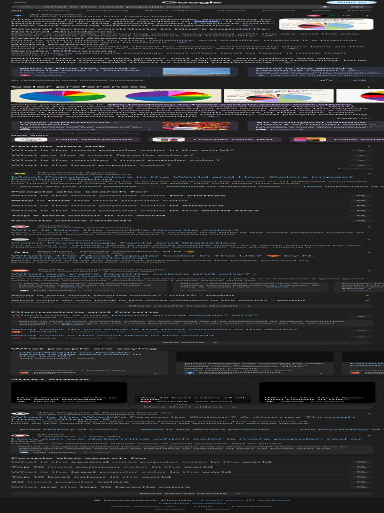 What Is The Most Popular Color - Google Search | PDF | Color | Psychology