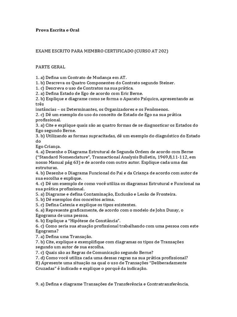 (Cod2 46) Prova Escrita e Oral AT202 | PDF | Liderança | Emoções