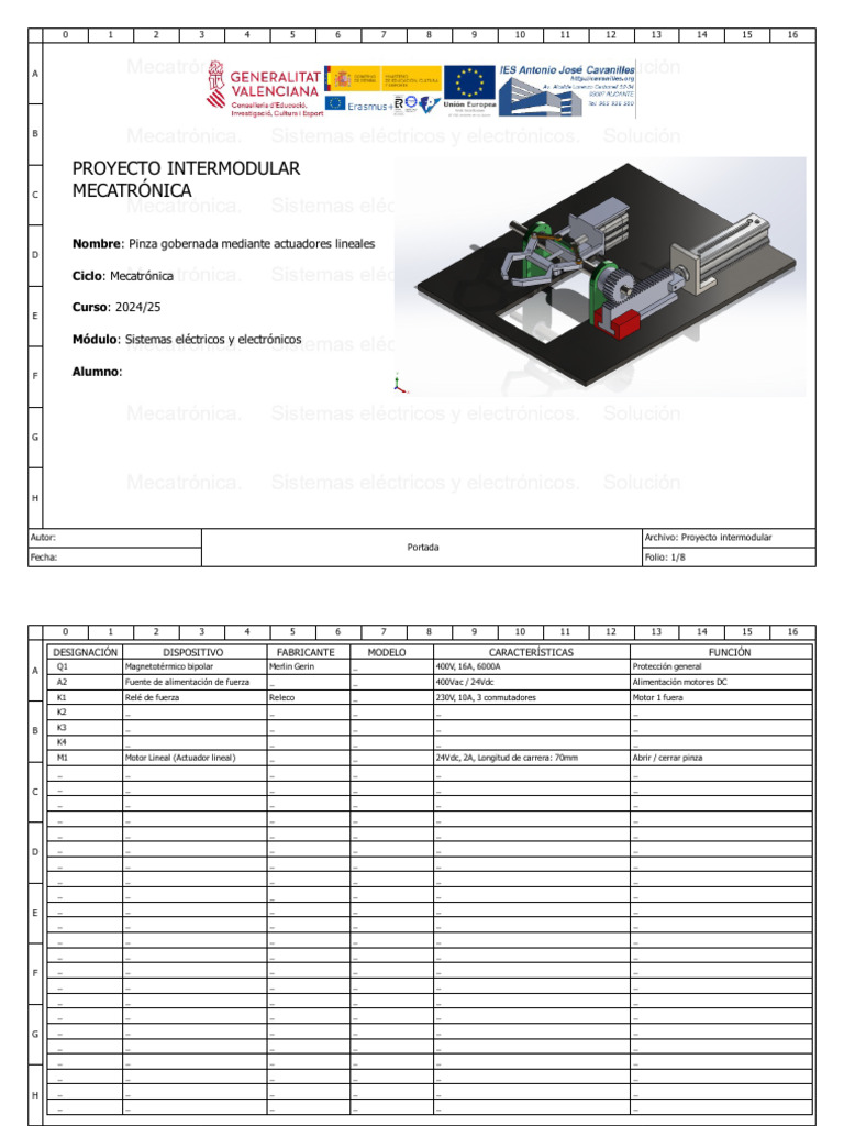 Pinza con Actuadores Lineales en Mecatrónica | PDF | Electromagnetismo ...