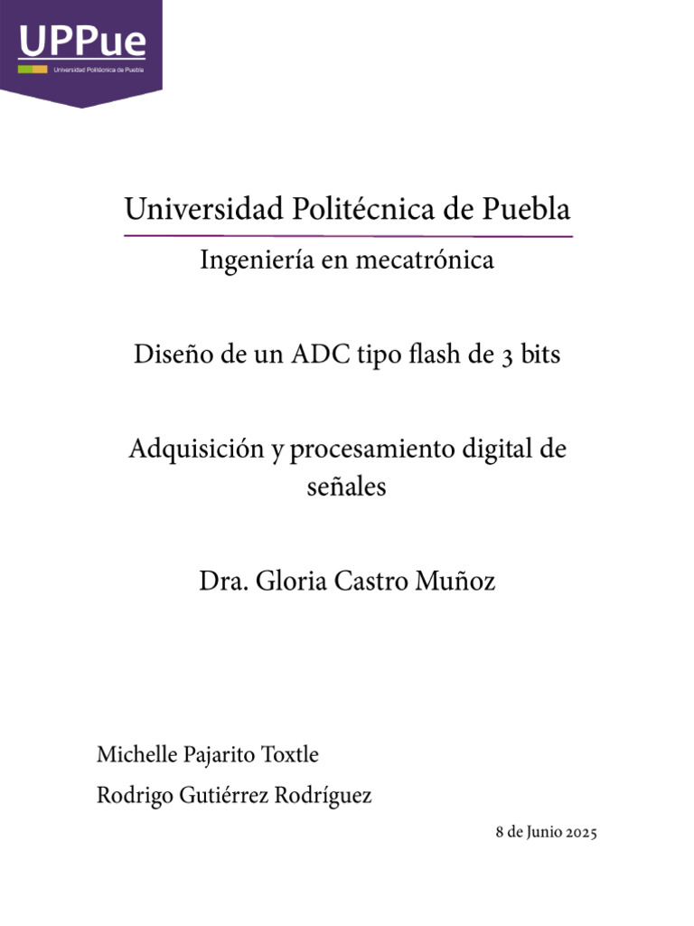 Practica 1 Diseño de Un ADC | PDF | Conversor analógico a digital | Tecnología de información y ...