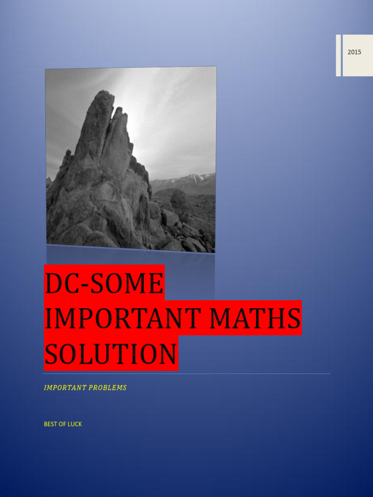 Dc-Some Important Maths | PDF