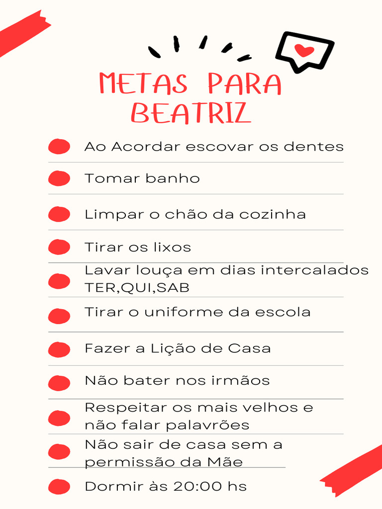 Lista de Metas para A Minha Semana Com Layout Moderno | PDF