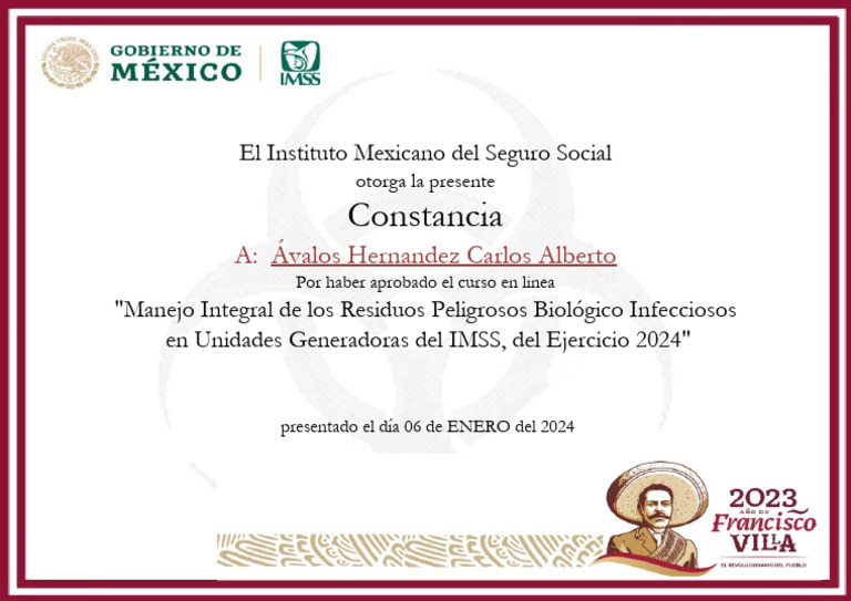 Constancia RPBI Carlos Avalos | PDF