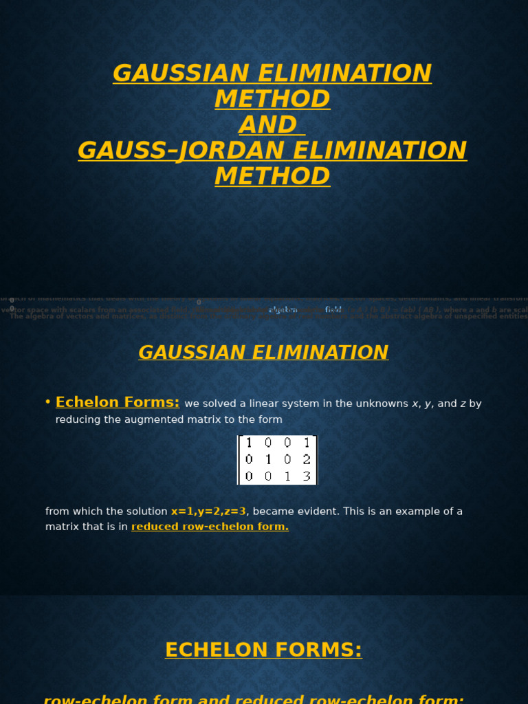 Gauss Jordan and Gauss Elimination Method | PDF | System Of Linear ...