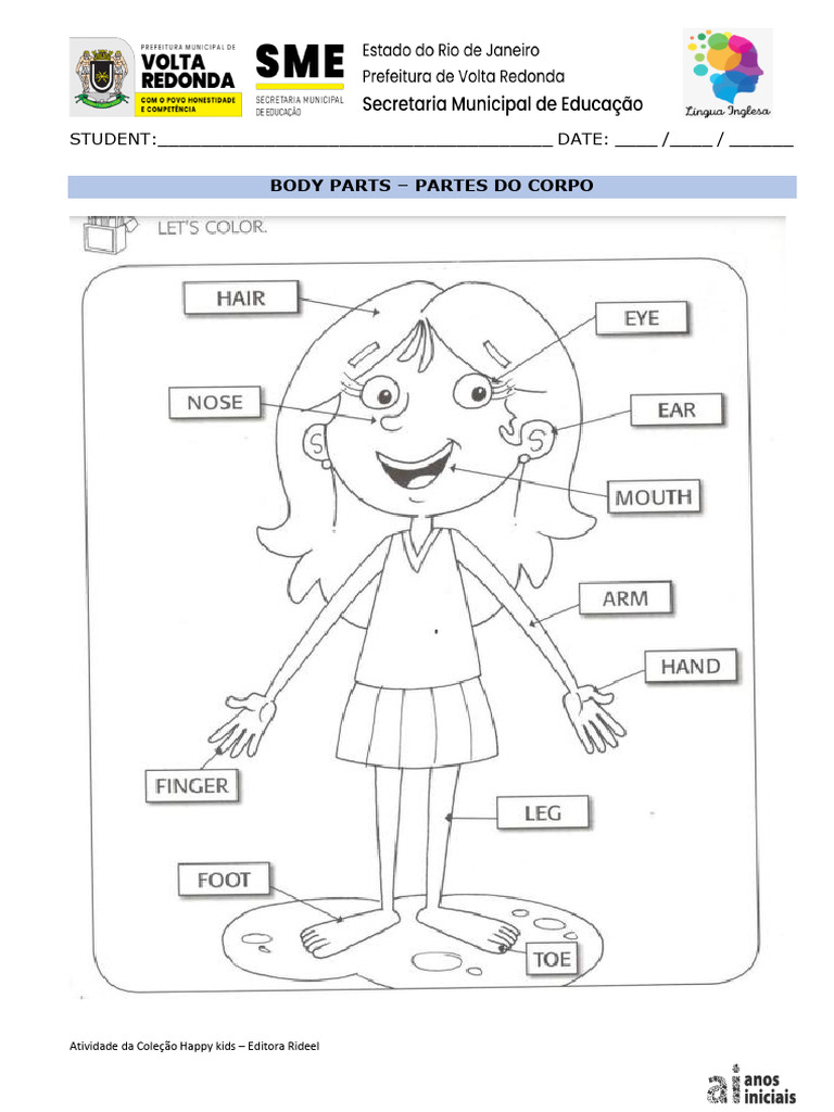 Atividade sobre Partes do Corpo | PDF
