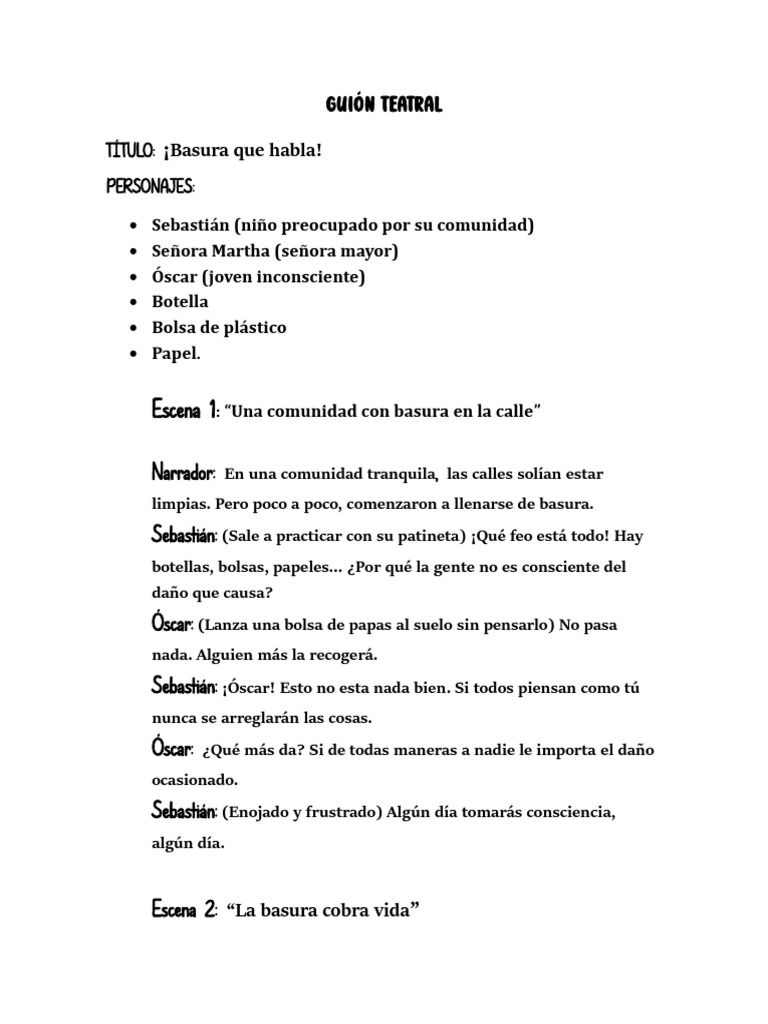 Guión Teatral | PDF