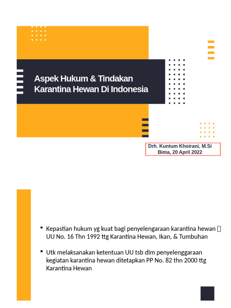 Karantina Hewan Di Indonesia | PDF