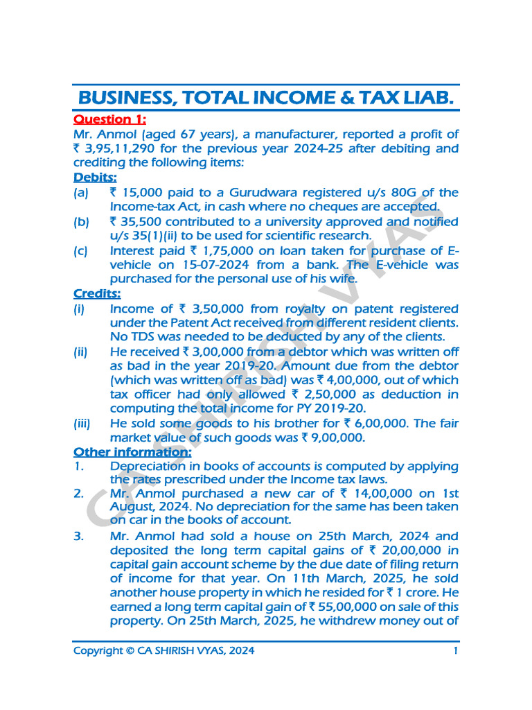 Business Income and Tax Computation Guide | PDF | Alternative Minimum ...