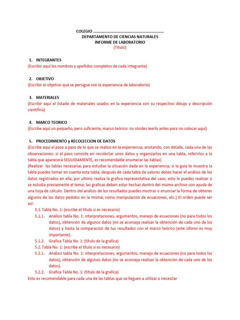 Guia Informes de Laboratorio | PDF