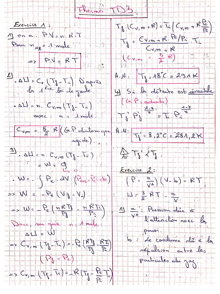 TD 3 Thermo Corr | PDF