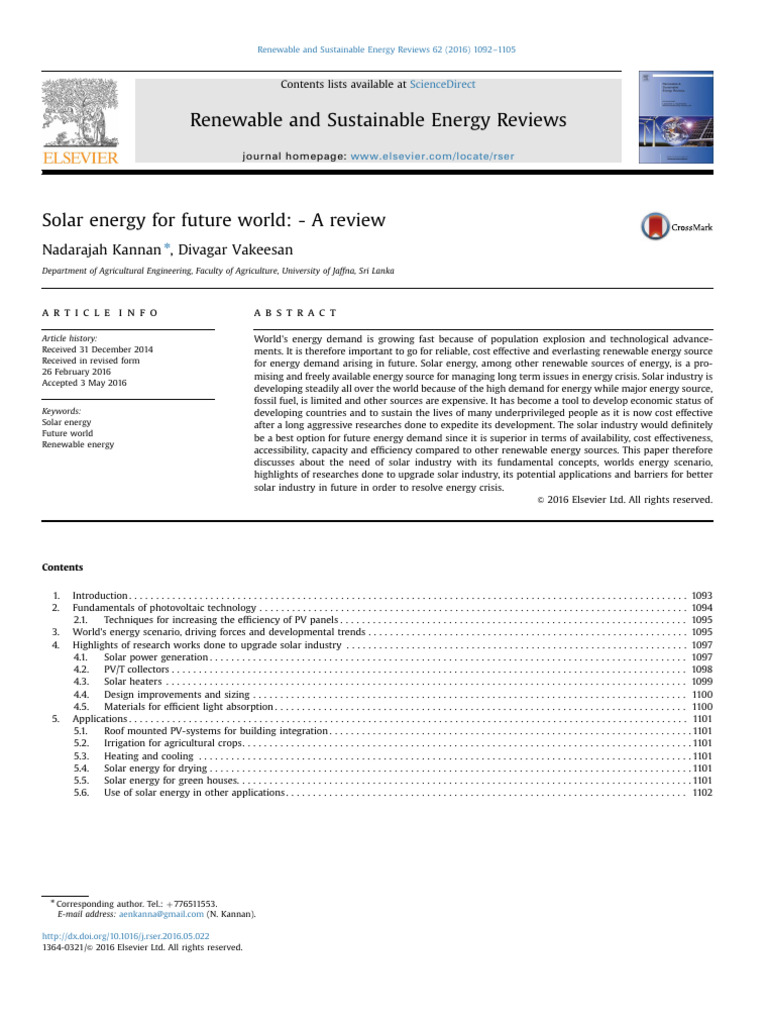 Future of Solar Energy Solutions | PDF | Photovoltaics | Photovoltaic ...