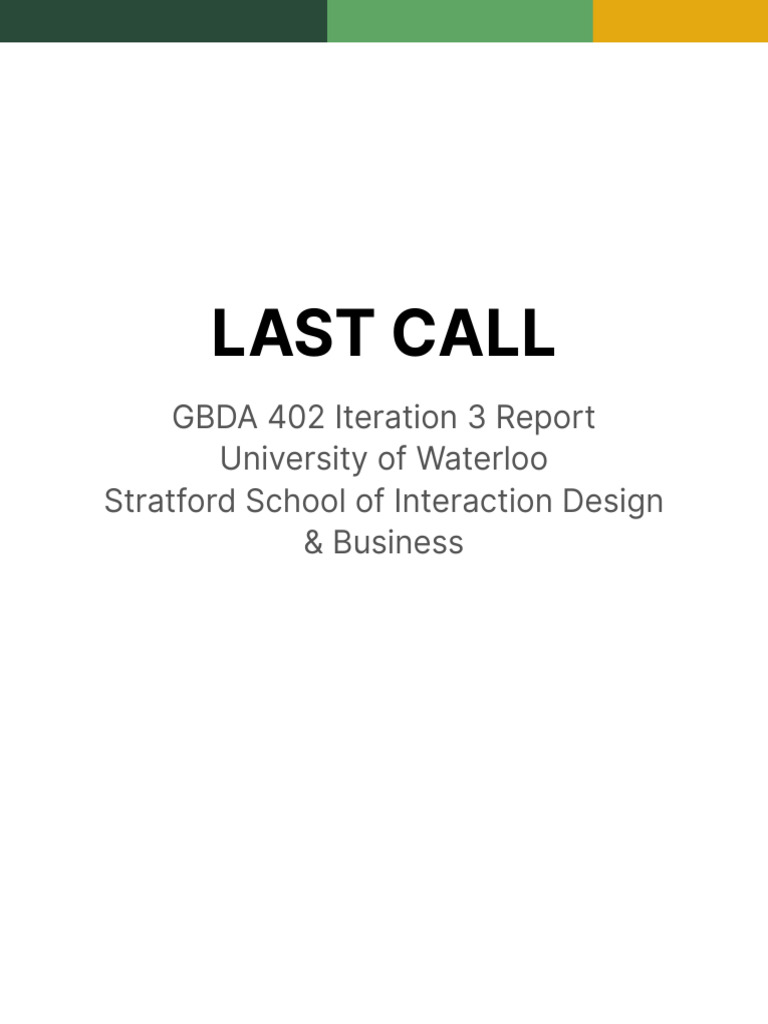 Last Call - University Capstone Project | PDF | Expense | Apprenticeship