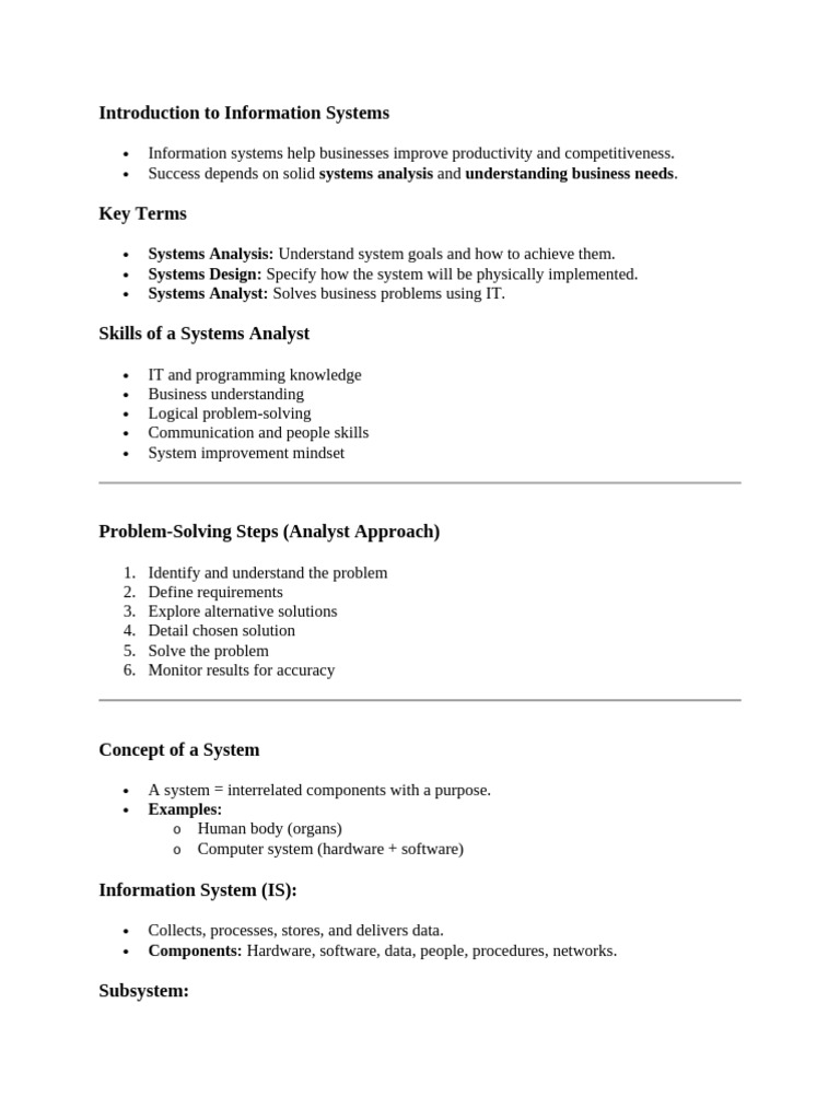Introduction To Information Systems | PDF | System | Information System