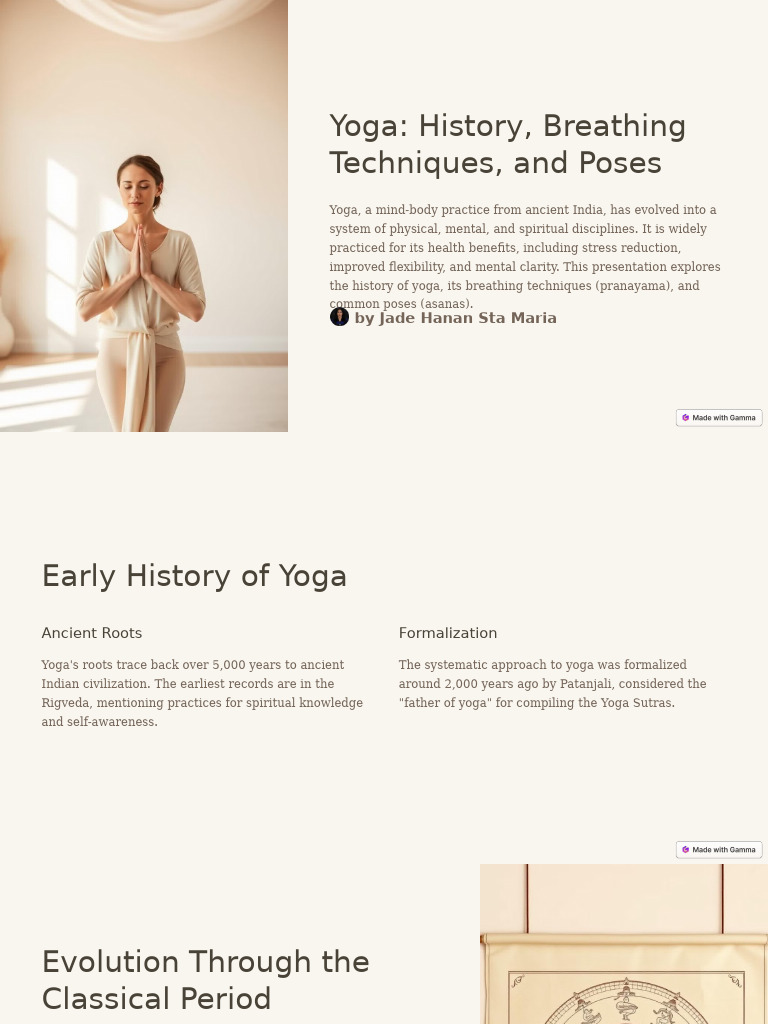Yoga History Breathing Techniques and Poses | PDF | Yoga | Asana