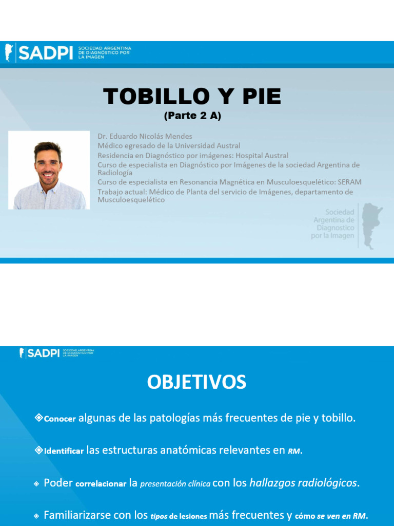 RM Tobillo y Pie (Parte 2A) - Dr. Nicolás Mendes | PDF | Dedo del pie | Pie