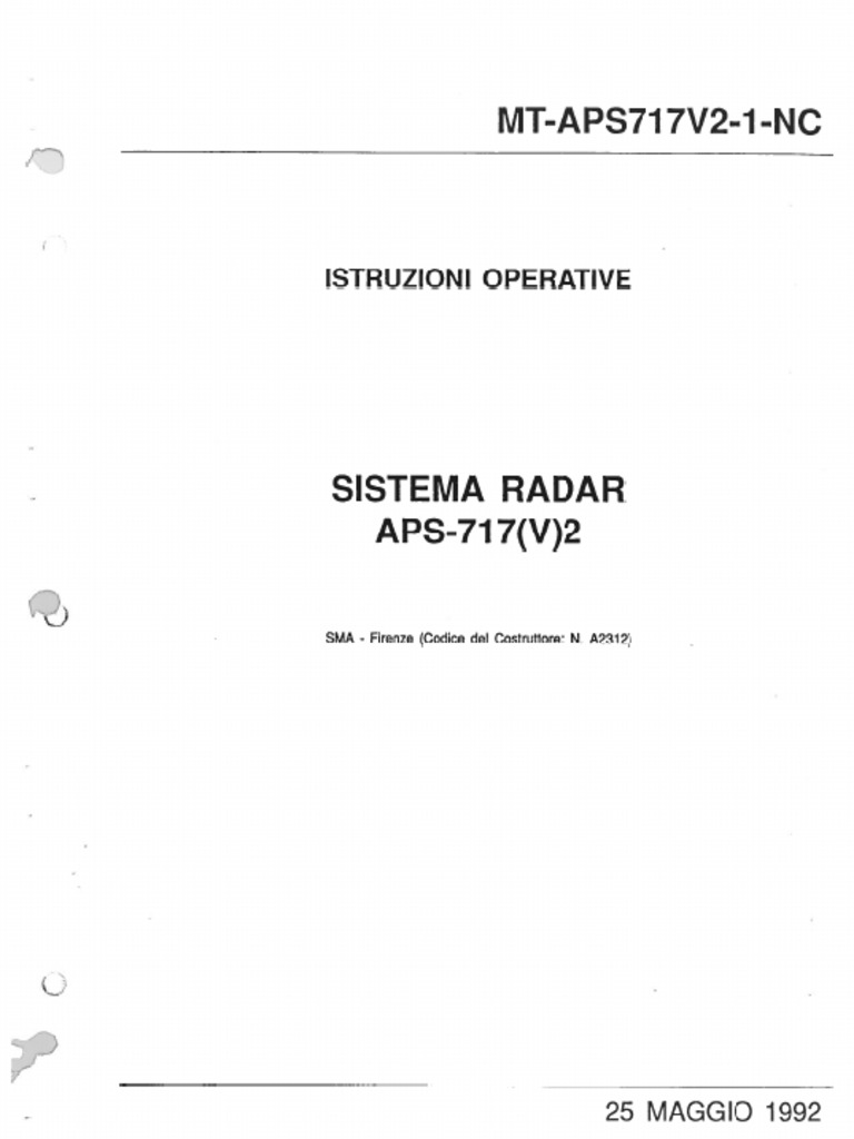 Sistema Radar APS-717 (V) 2 | PDF
