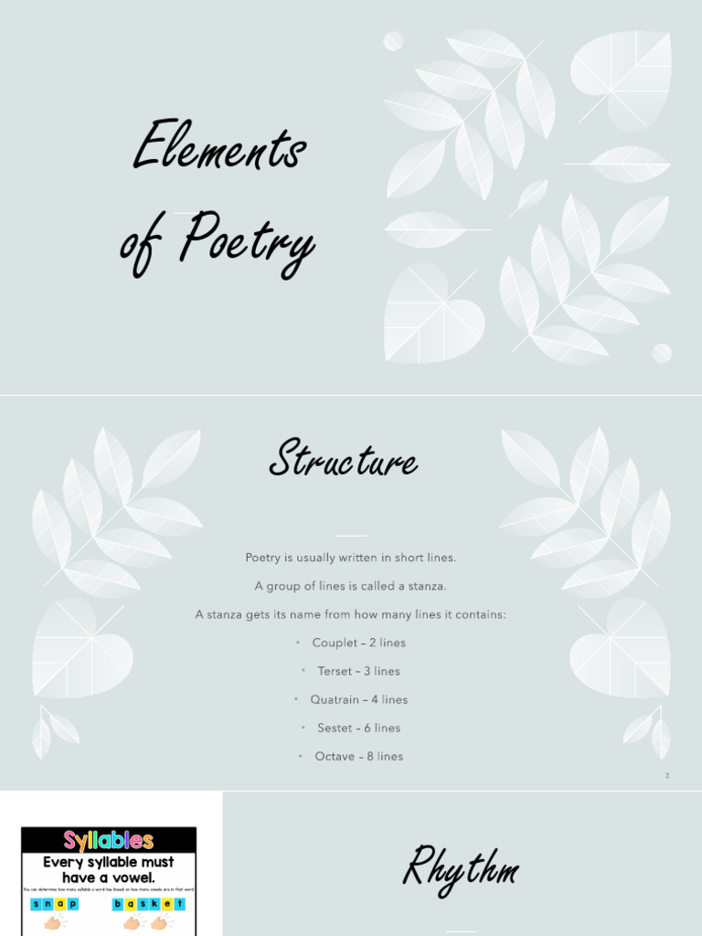 Elements of Poetry 1 | PDF