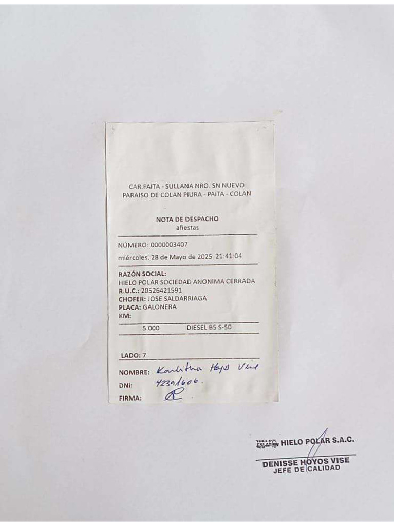 Nota de Despacho 3407 | PDF