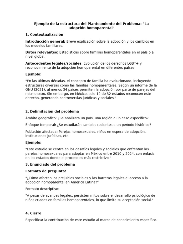 Ejemplo de La Estructura Del Planteamiento Del Problema | PDF