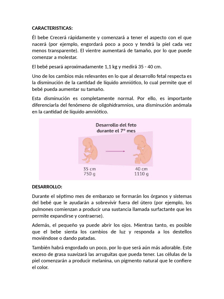 Cambios en el séptimo mes de embarazo | PDF | El embarazo | Feto