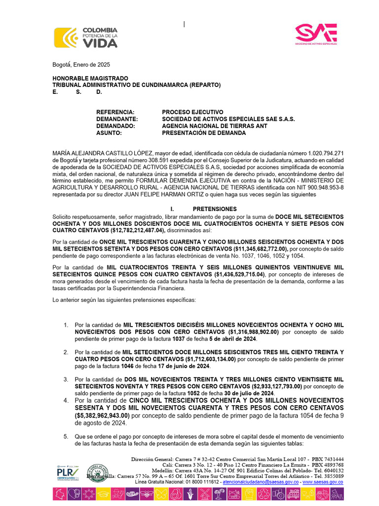 Demanda 2025-0045 | PDF | Factura | Derecho civil (sistema legal)