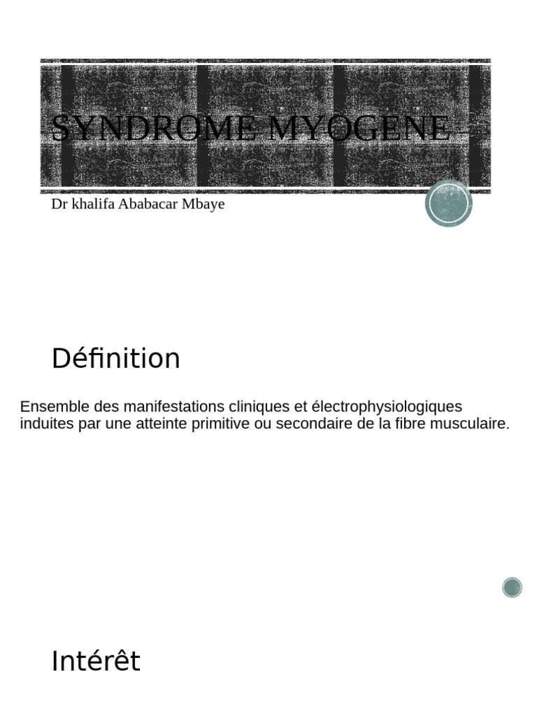 Diagnostic du syndrome myogène | PDF | Maladies et troubles | Appareil ...
