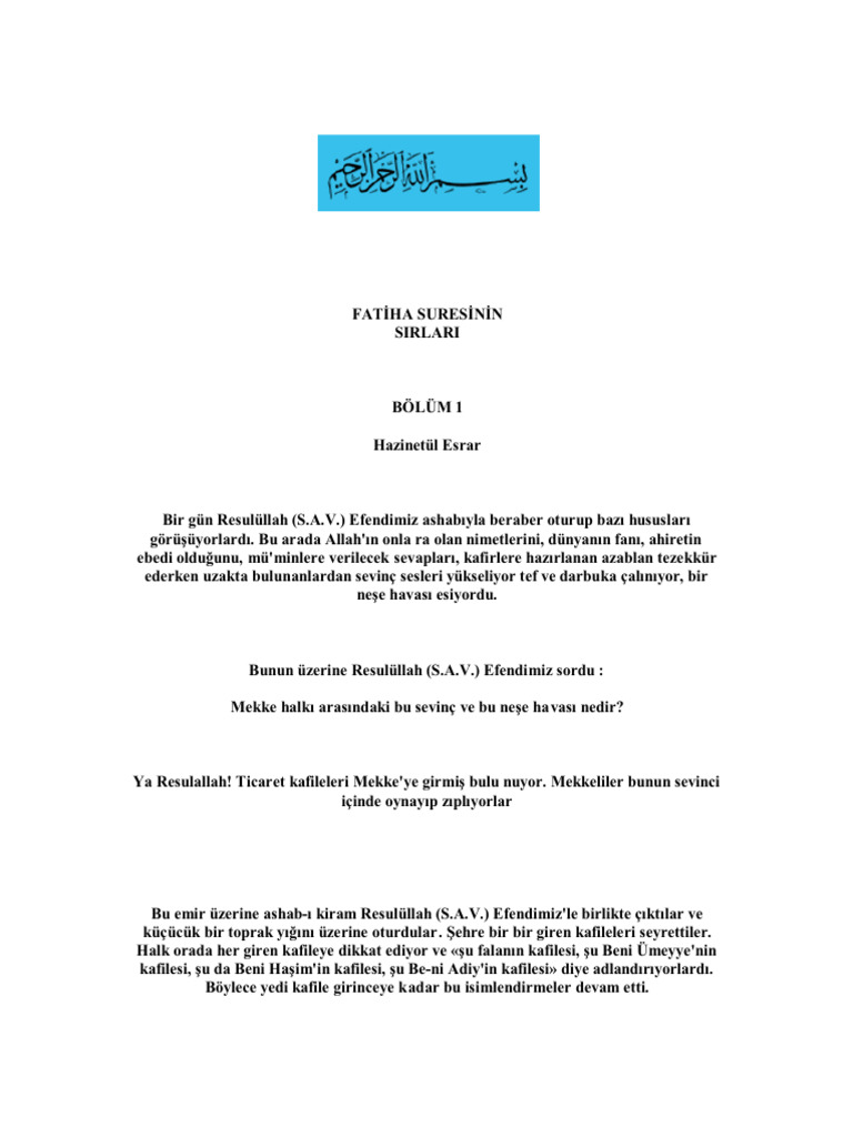 Fatiha Suresinin Sırları 1 2 | PDF
