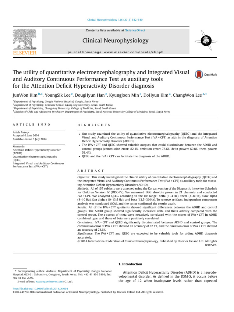 The Utility of Quantitative Electroencephalography and Integrated ...