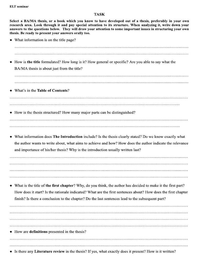 Thesis Questions | PDF