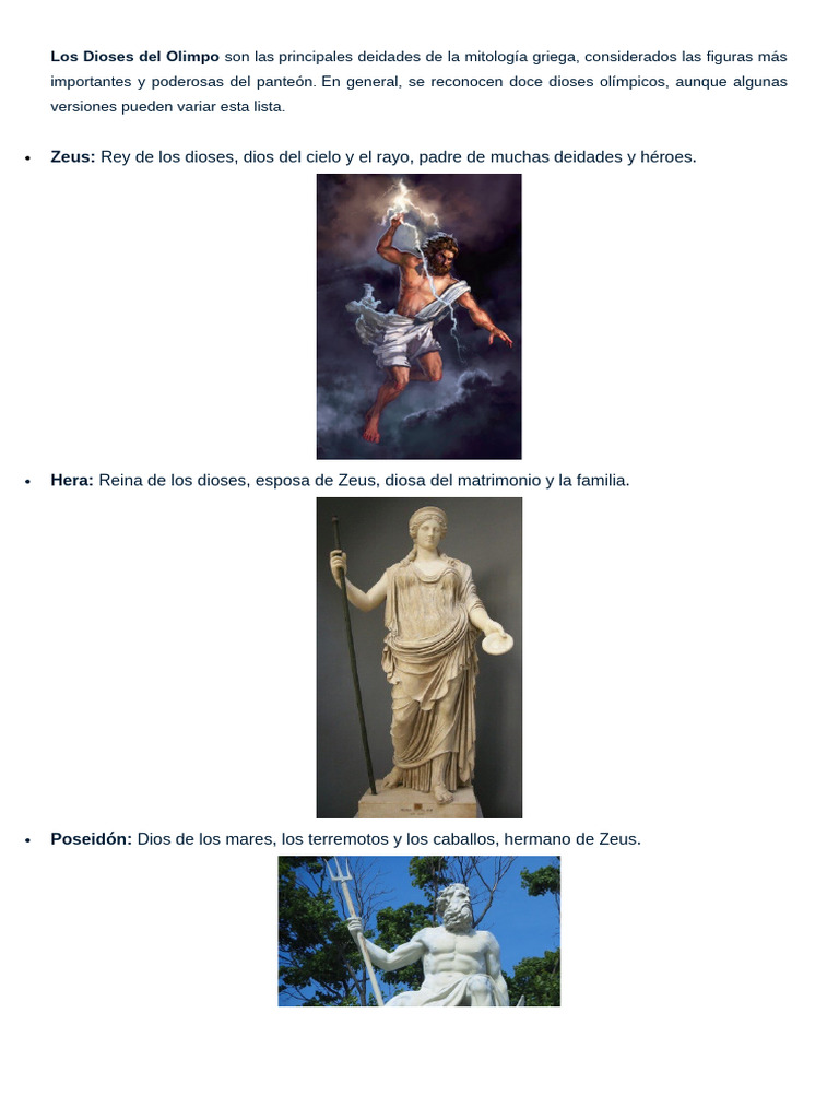 Los Dioses Del Olimpo | PDF